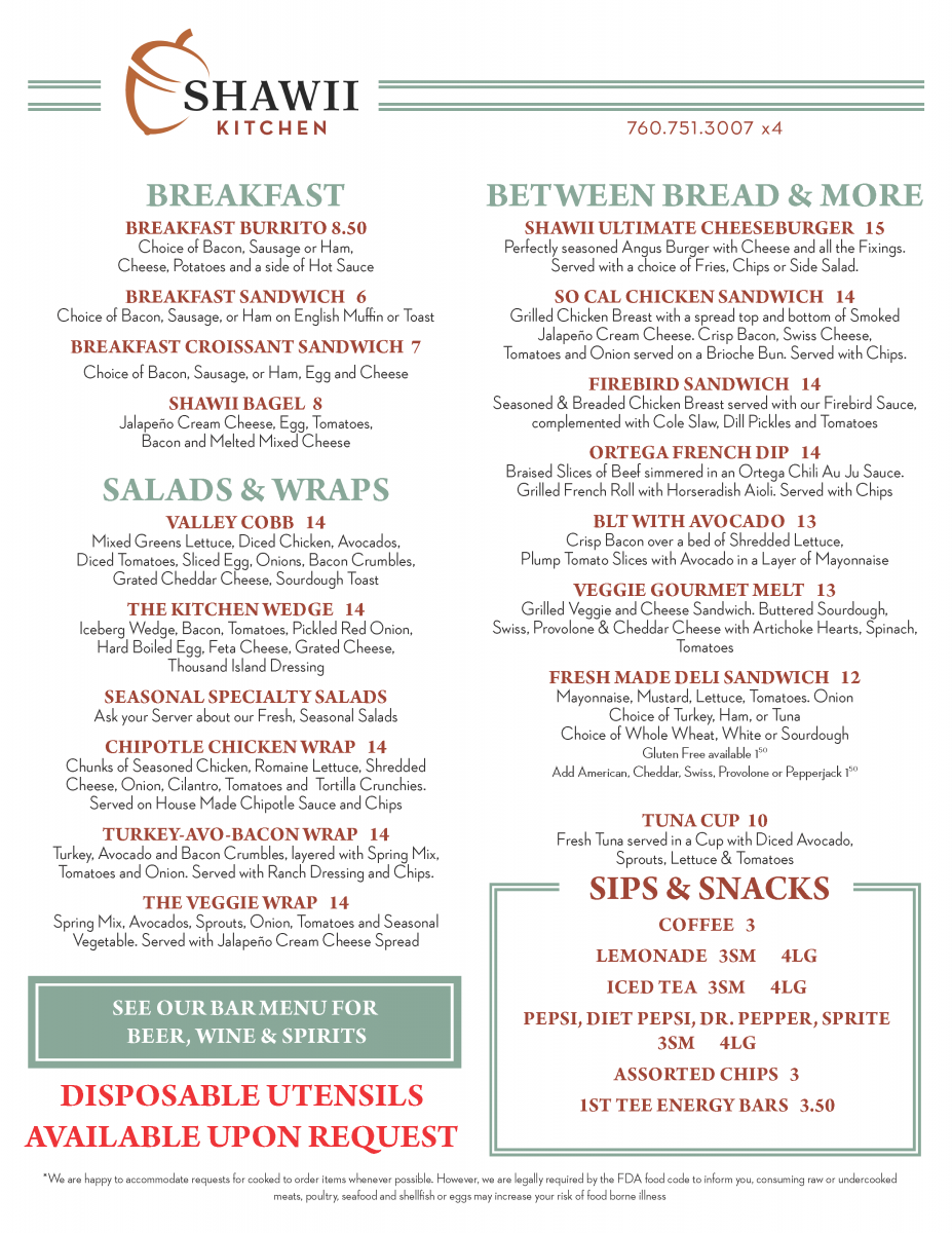 Our Menu - Shawii Kitchen